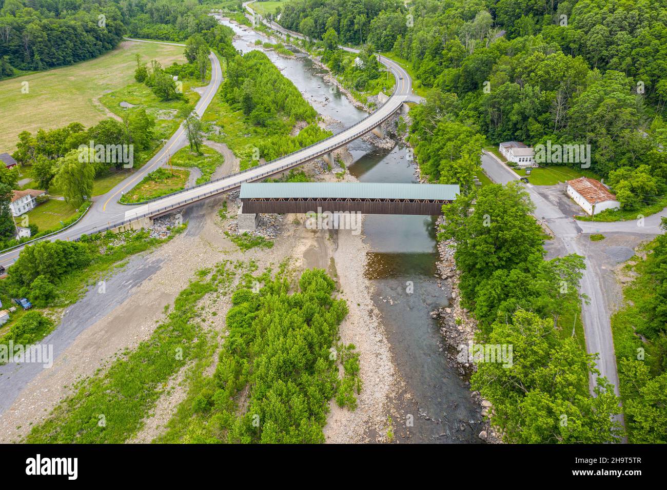 Blenheim covered bridge, Blenheim, NY 12131 Stock Photo - Alamy