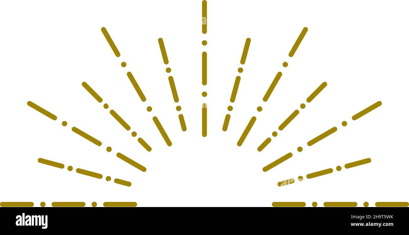 Flash icon. Half circle light rays in retro style Stock Vector Image ...