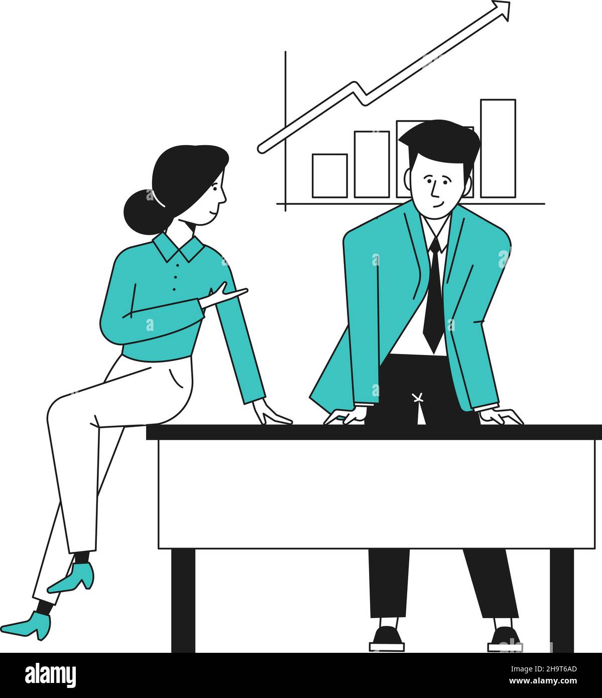 Business meeting. People discussing chart statistics numbers Stock ...