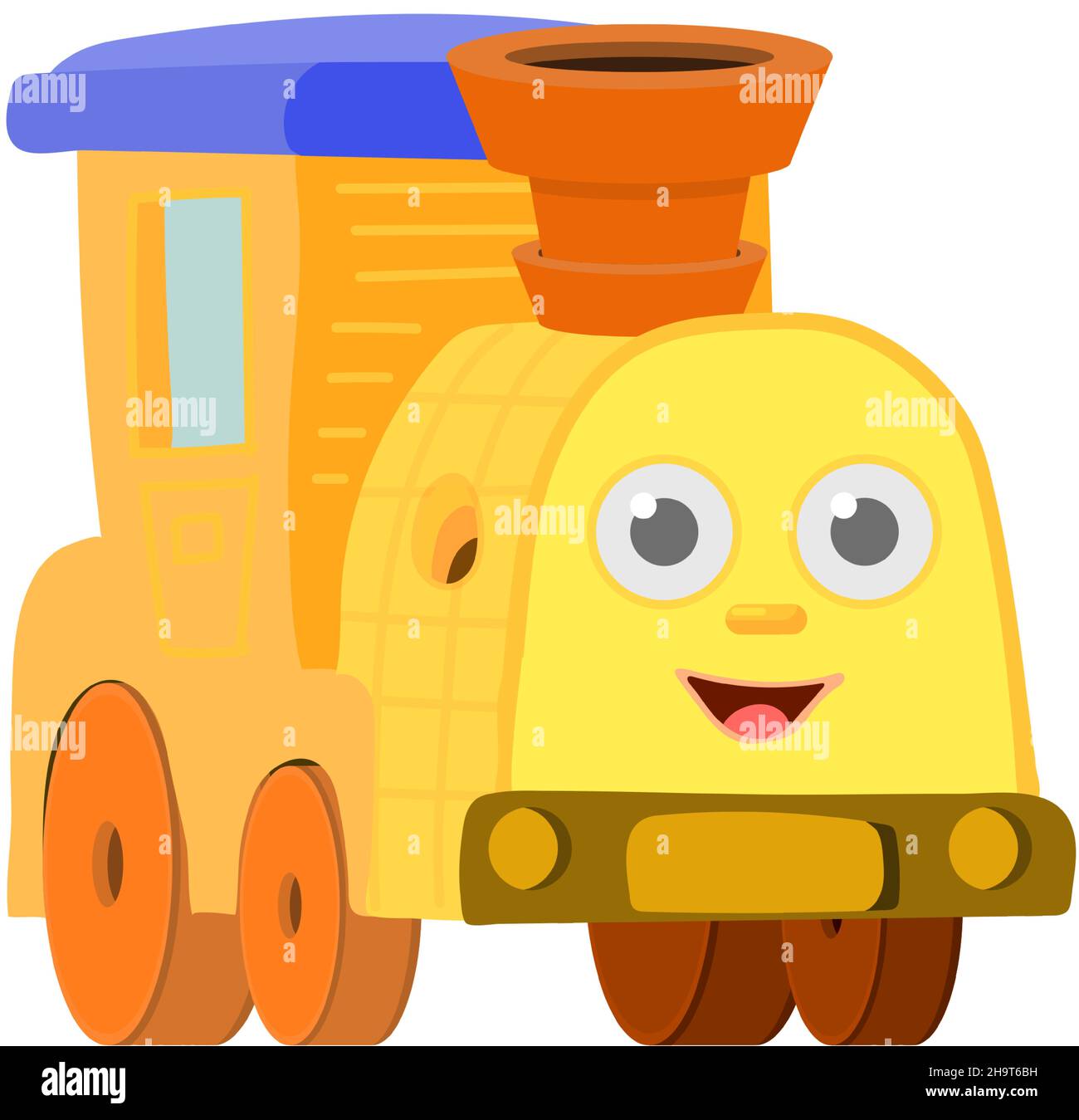 Toy train. Cute funny locomotive. Cartoon character Stock Vector Image ...