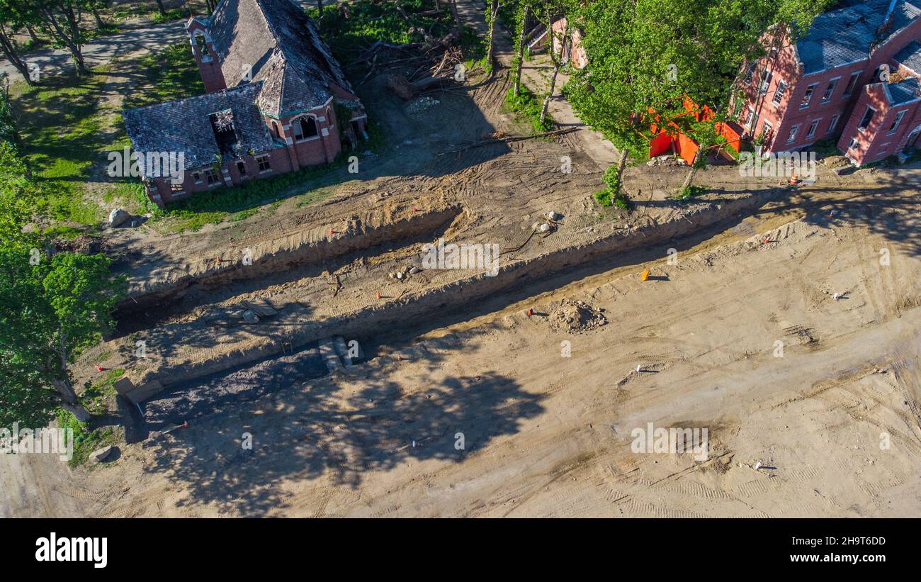 Burial trenches, public cemetery, Hart Island, New York City, NY, USA Stock Photo - Alamy