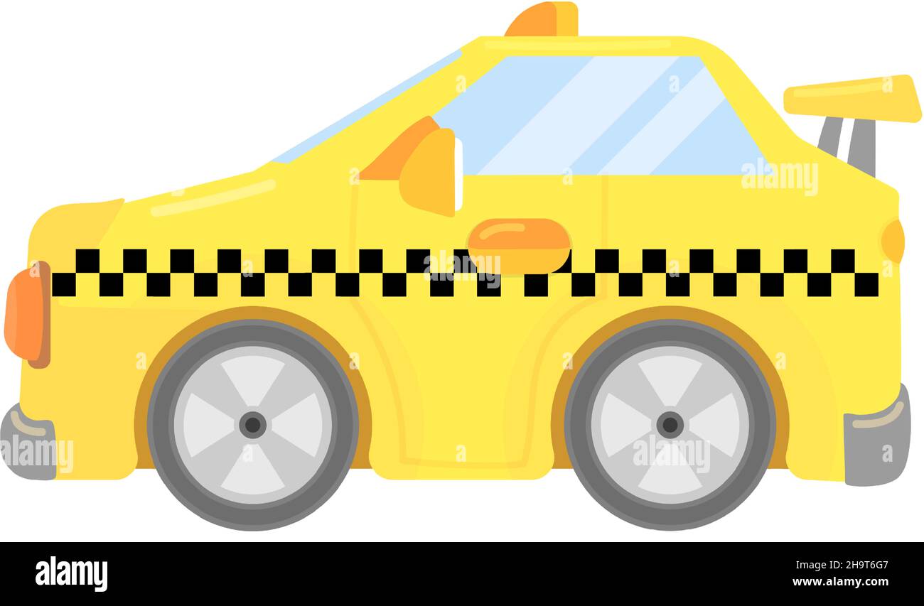 Taxi icon. Cartoon yellow car. Cute toy Stock Vector Image & Art - Alamy