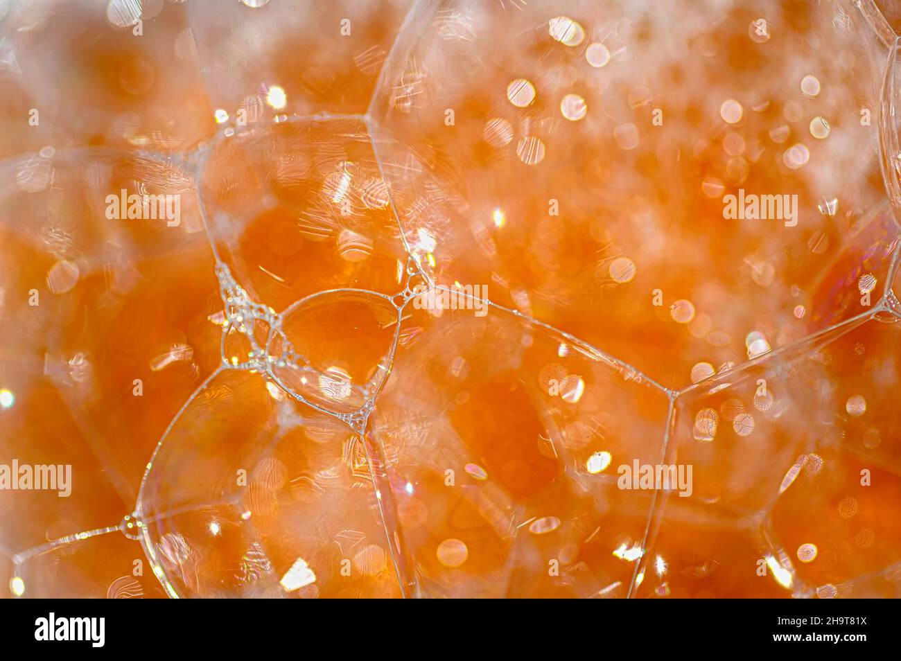 Abstract orange texture of soap bubbles close-up Stock Photo - Alamy