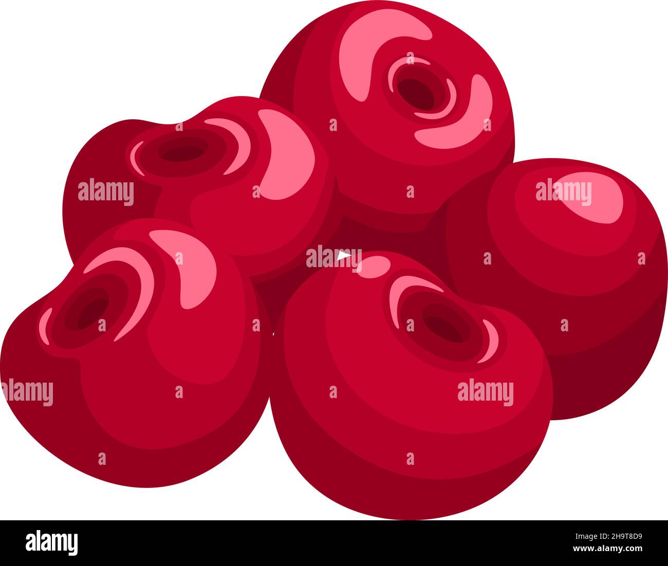 Cherry pile. Red juicy berries in cartoon style Stock Vector Image ...