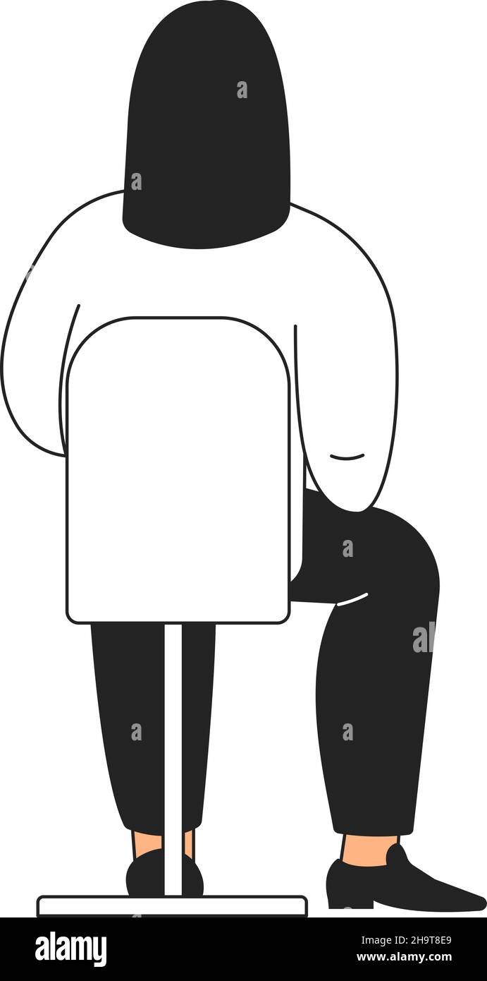 Woman sitting on chair. Person back. View from behind Stock Vector ...