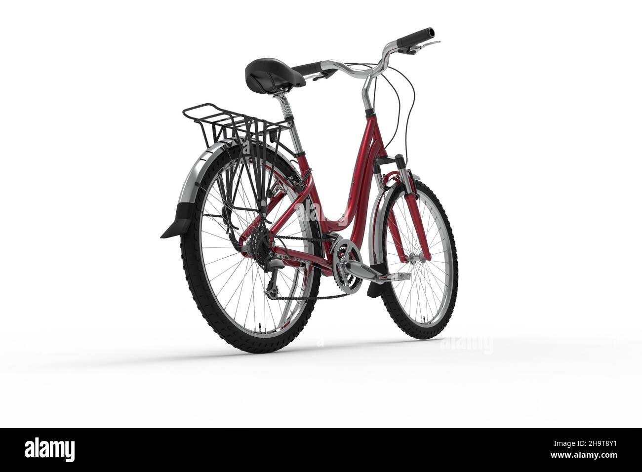 3D Illustration Of Side View Of A Red Bicycle Stock Photo - Alamy