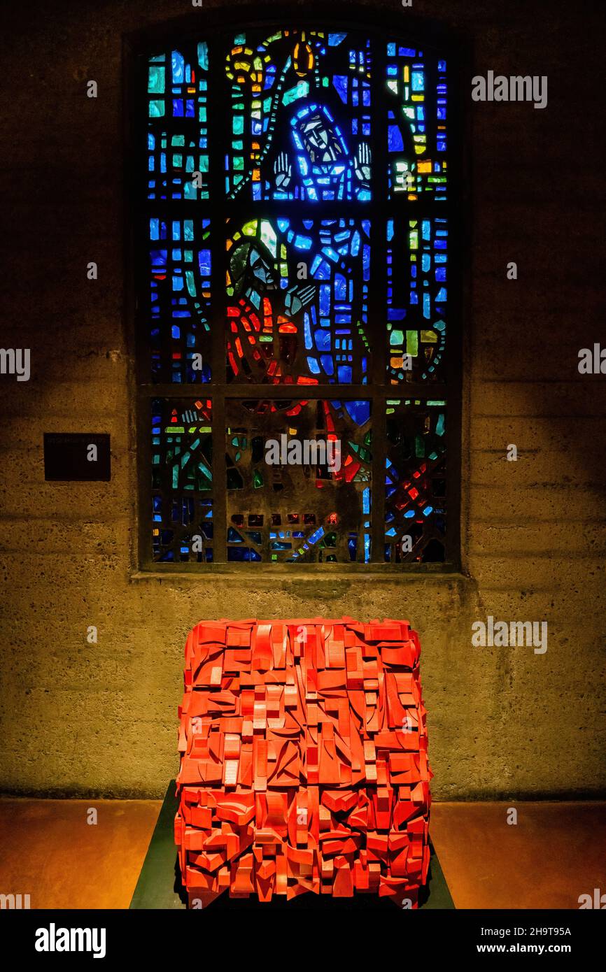 San Francisco, AUG 14 2015 - Interior view of the Grace Cathedral at ...