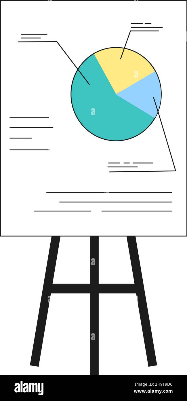 Pie diagram on flip chart board. Presentation concept Stock Vector ...