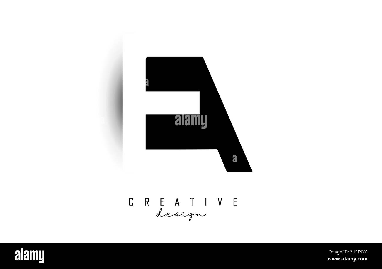 Letters AE Logo with black and white negative space design. Letters A ...