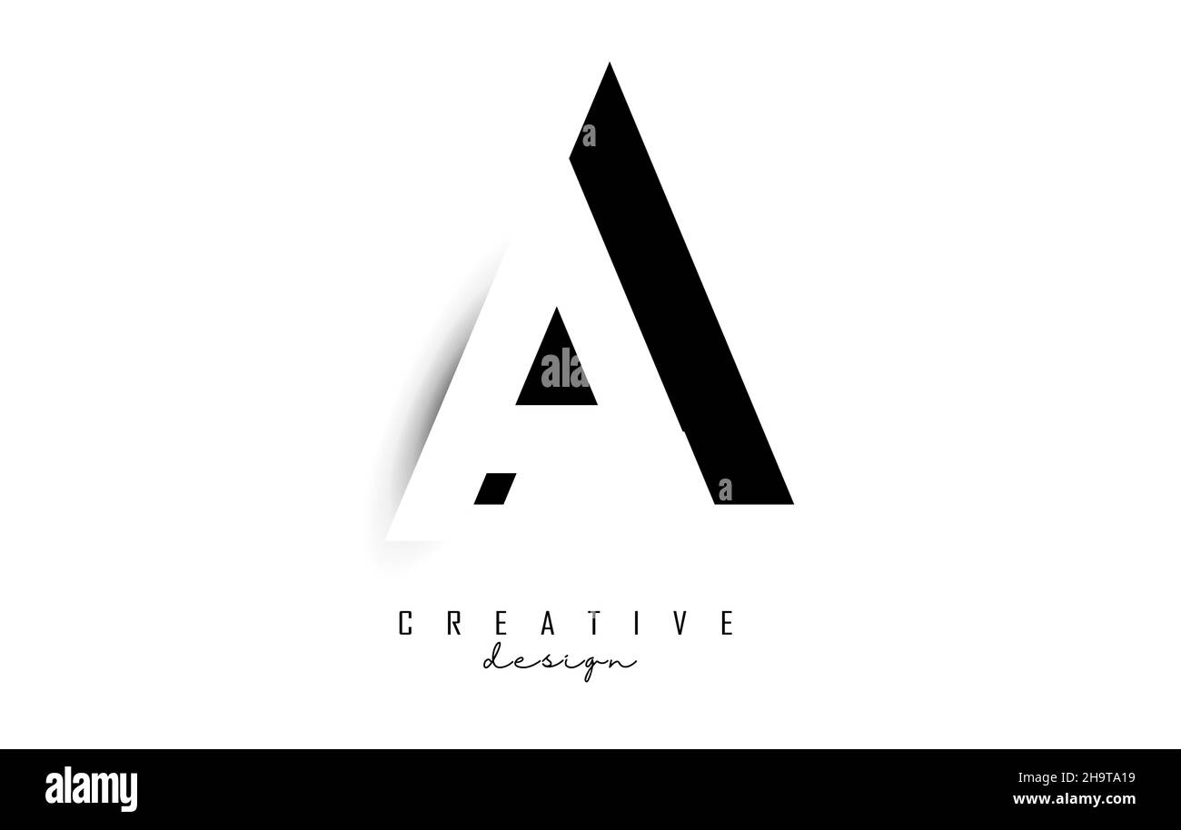 Letters AA Logo with black and white negative space design. Letters A ...