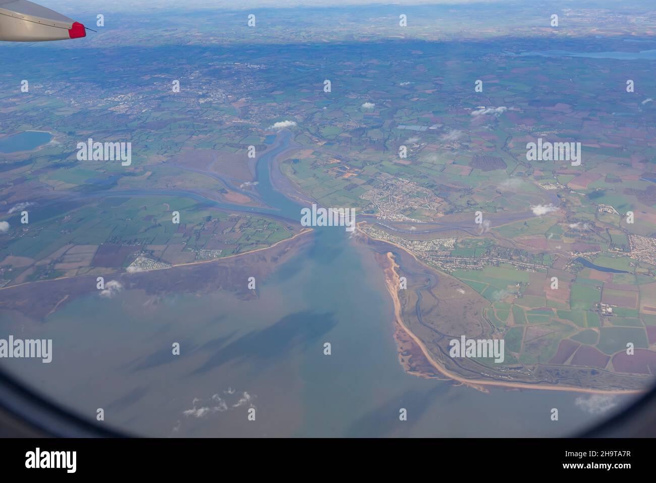 Aerial view around Germany's country side with river and wetland Stock ...