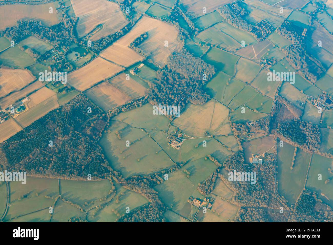 Aerial view of rural landscape near Gatwick, United Kingdom Stock Photo ...