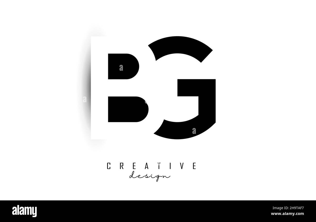 Letters BG Logo with black and white negative space design. Letters B ...