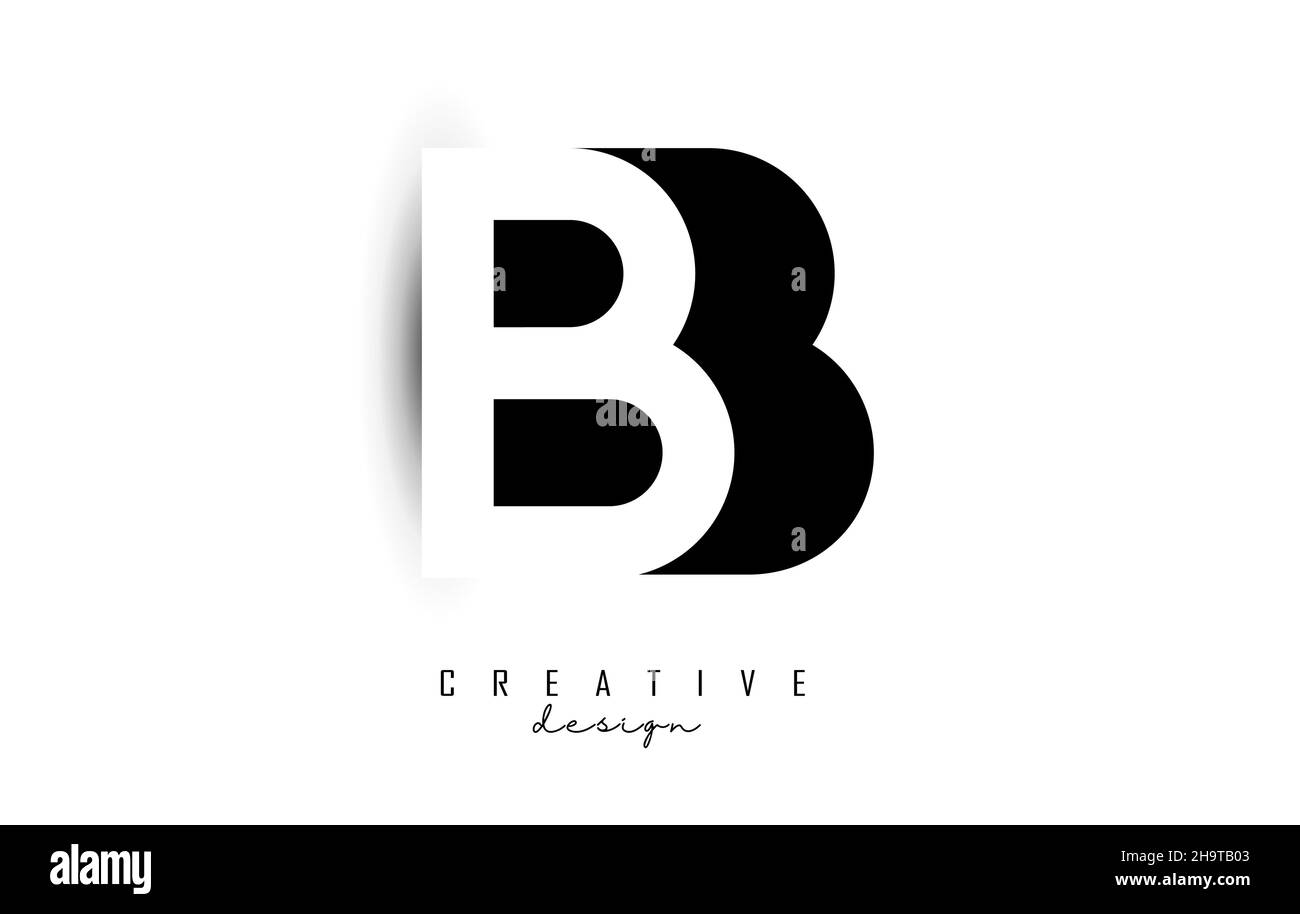 Letters BB Logo with black and white negative space design. Letters B ...