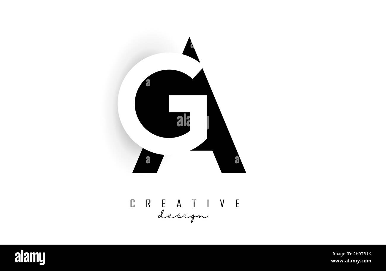 Letters AG Logo with black and white negative space design. Letters A ...