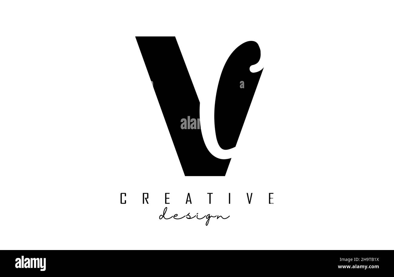 Letters VC logo with a minimalist design. Letters V and C with ...