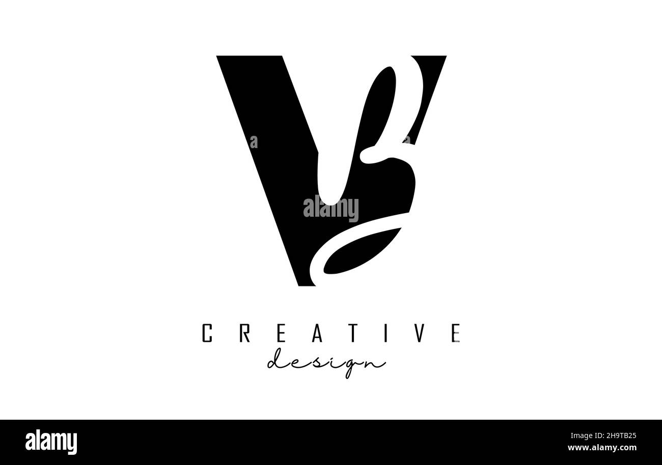 Letters VB logo with a minimalist design. Letters V and B with ...