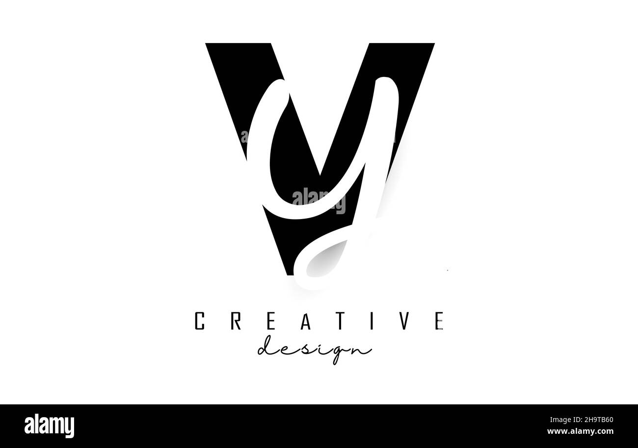 Letters VY Logo with a minimalist design. Abstract letters V and Y with ...