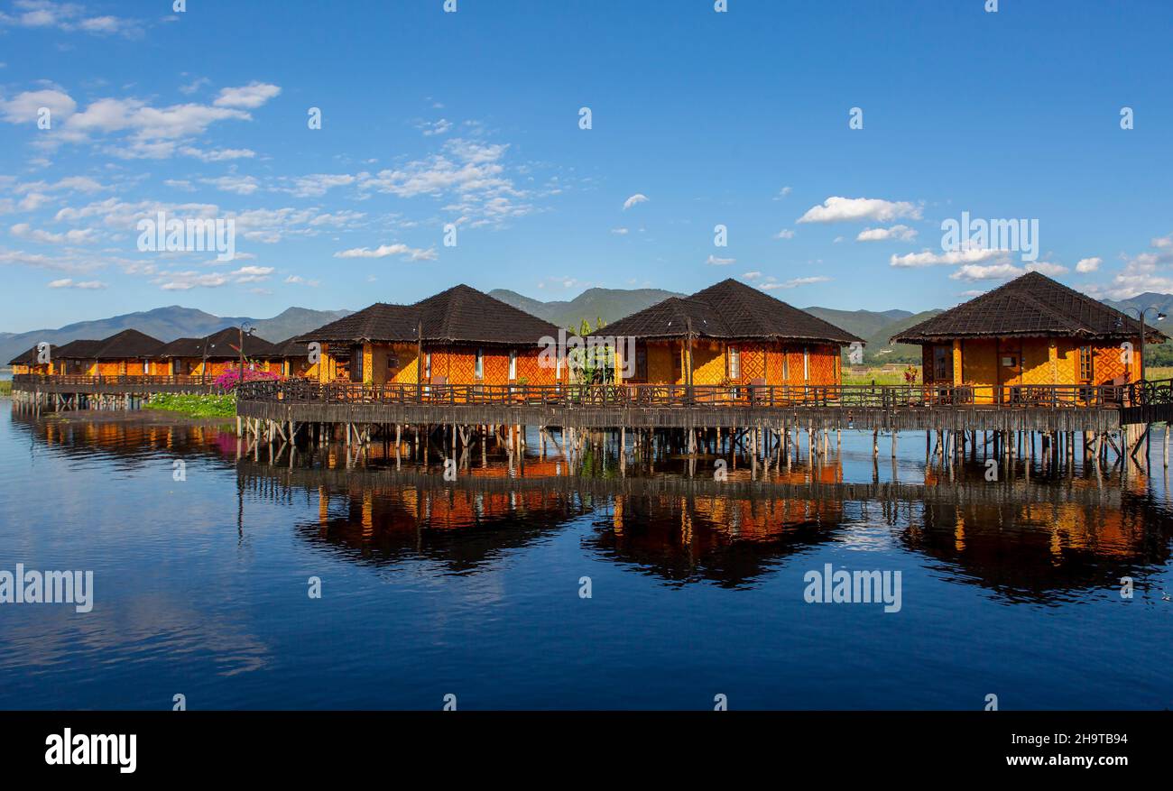 floating houses are a wonderful place, myanmar, burma Stock Photo - Alamy