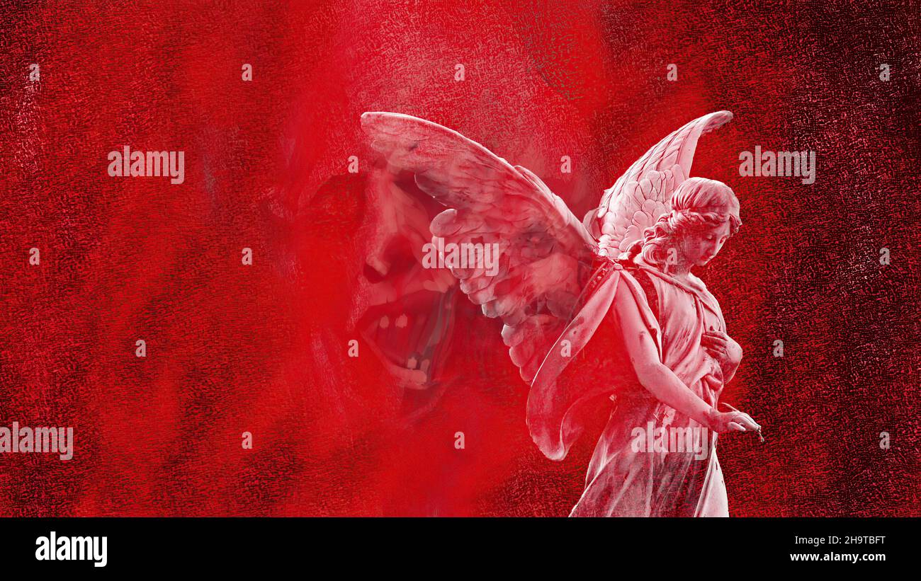 3d illustration - angel of death with wings Stock Photo - Alamy