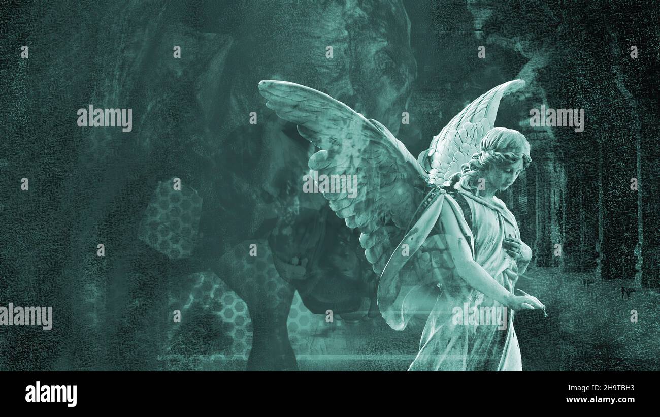 3d illustration - angel of death with wings Stock Photo - Alamy