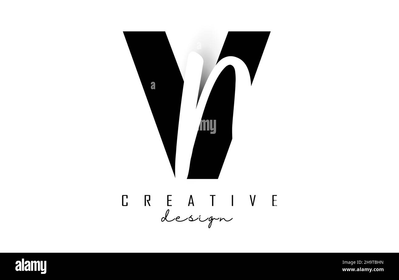Letters VN Logo with a minimalist design. Abstract letters V and N with ...