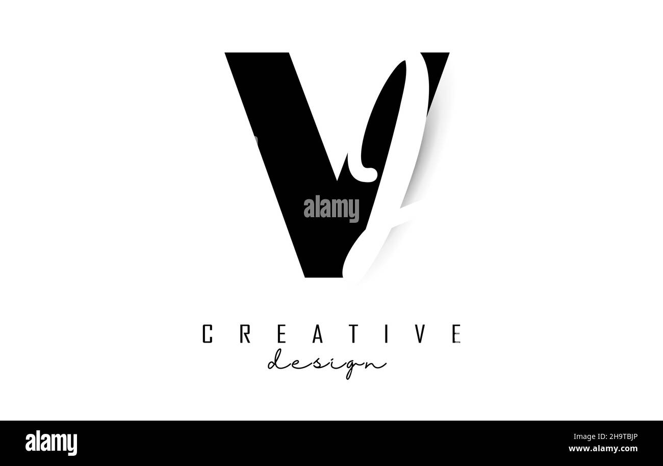 Letters VI logo with a minimalist design. Letters V and i with ...