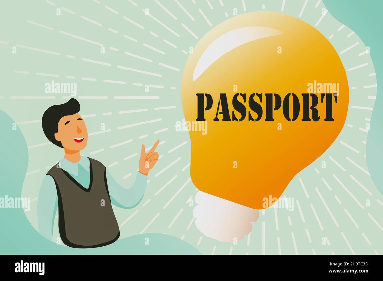 Sign displaying Passport. Word for official document issued by a ...