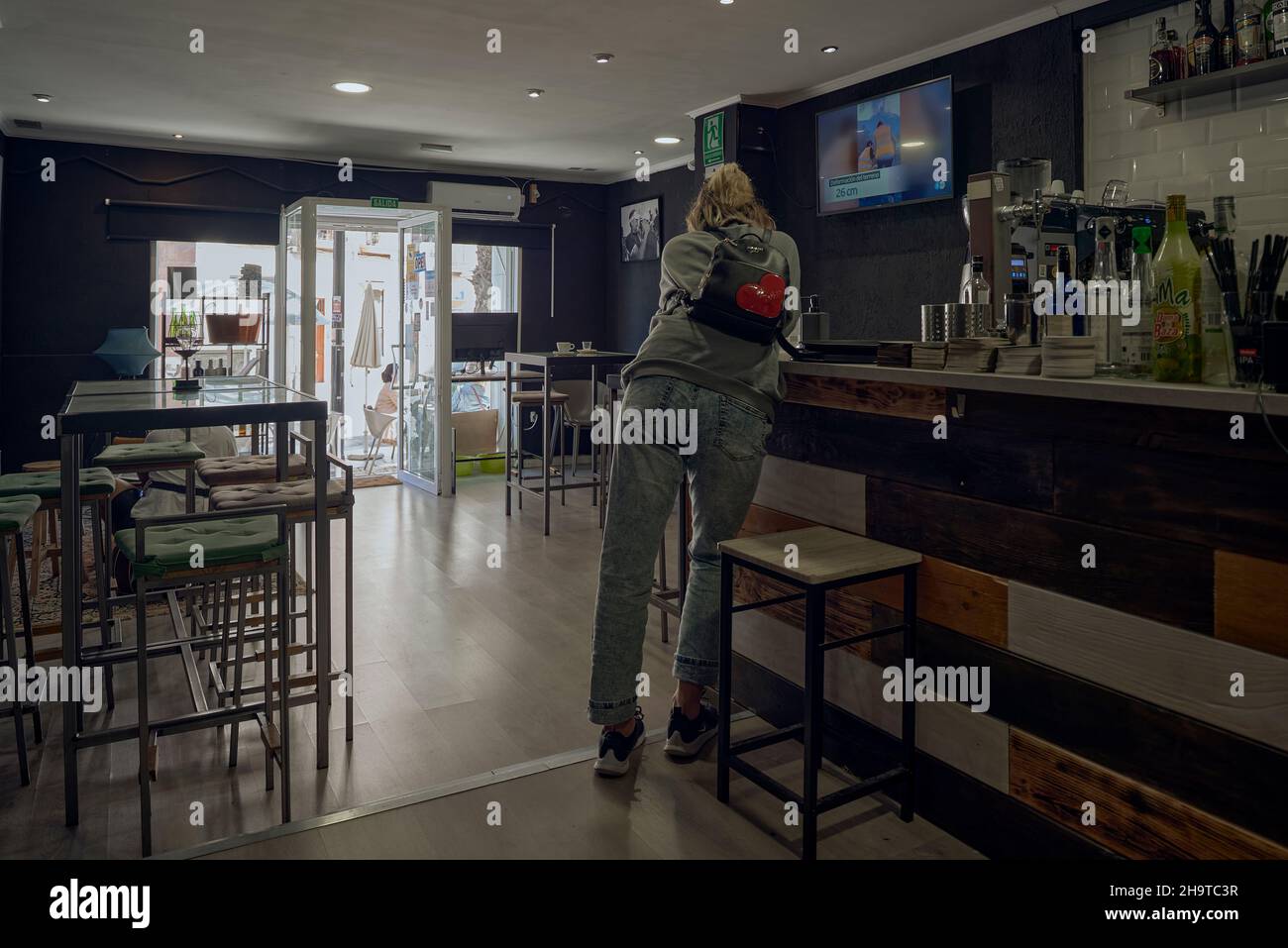 Backpack bar restaurant cafe hi-res stock photography and images - Alamy