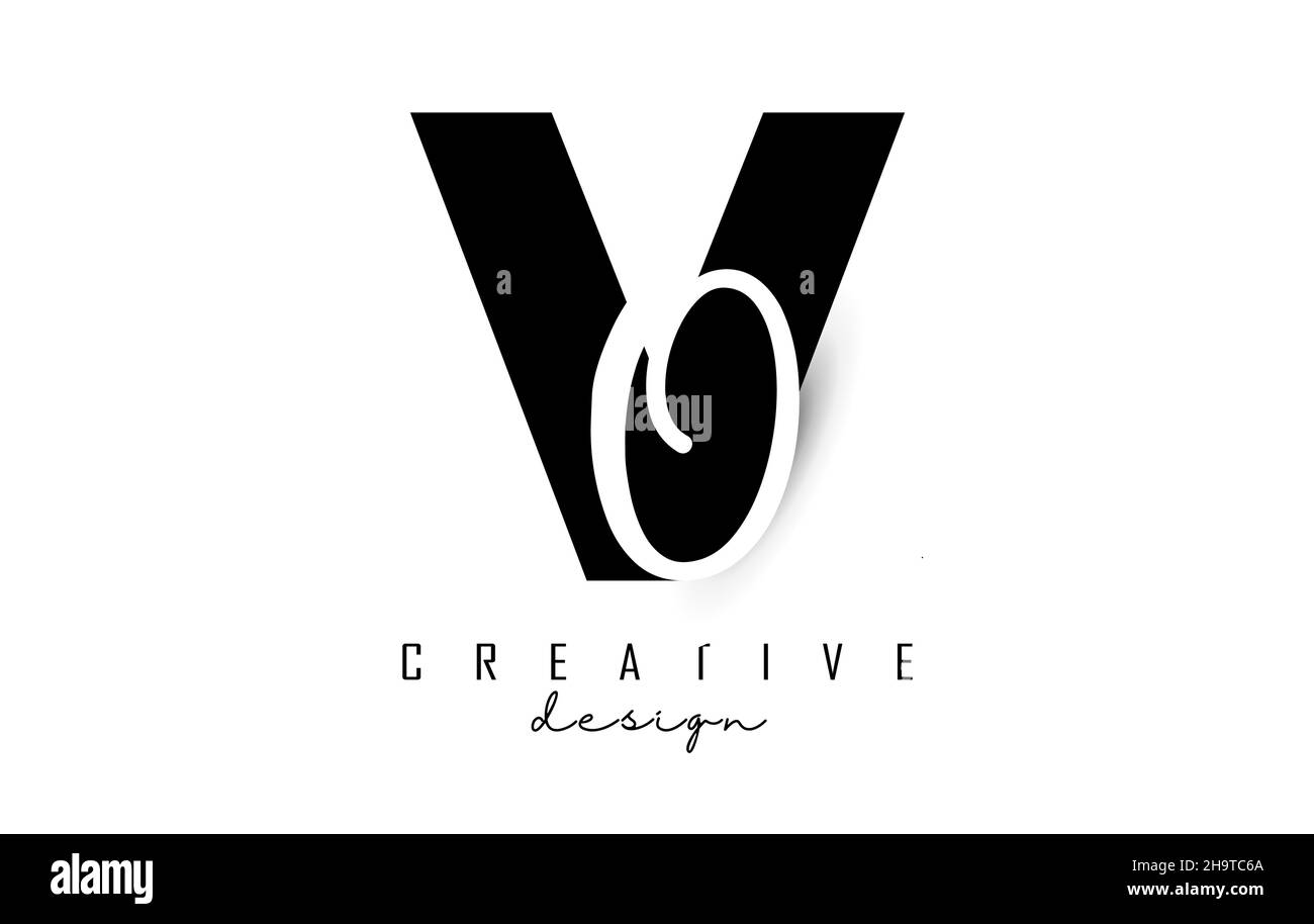 Letters VO Logo with a minimalist design. Abstract letters V and O with ...
