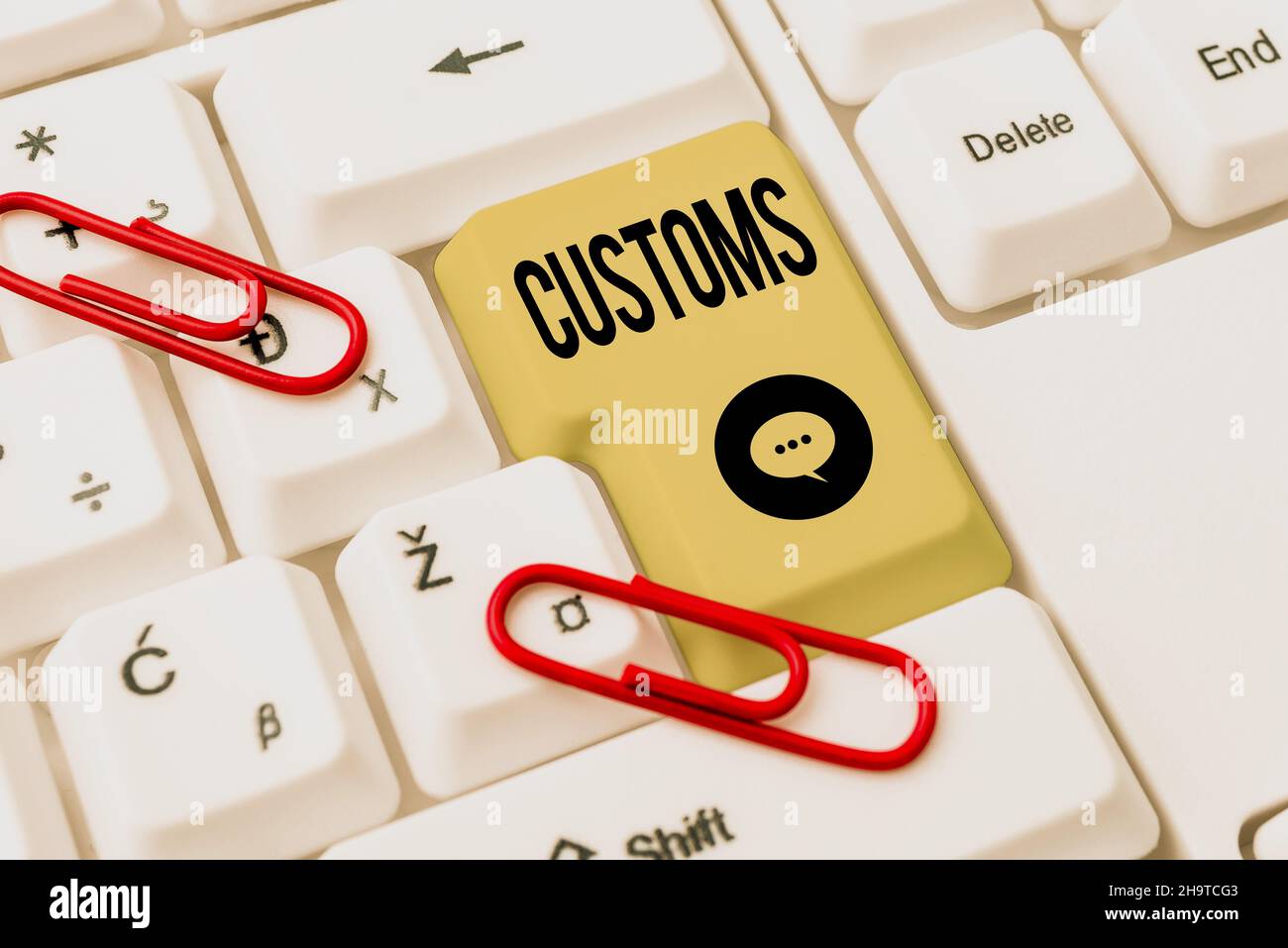 Sign displaying Customs. Business idea Official department administers ...