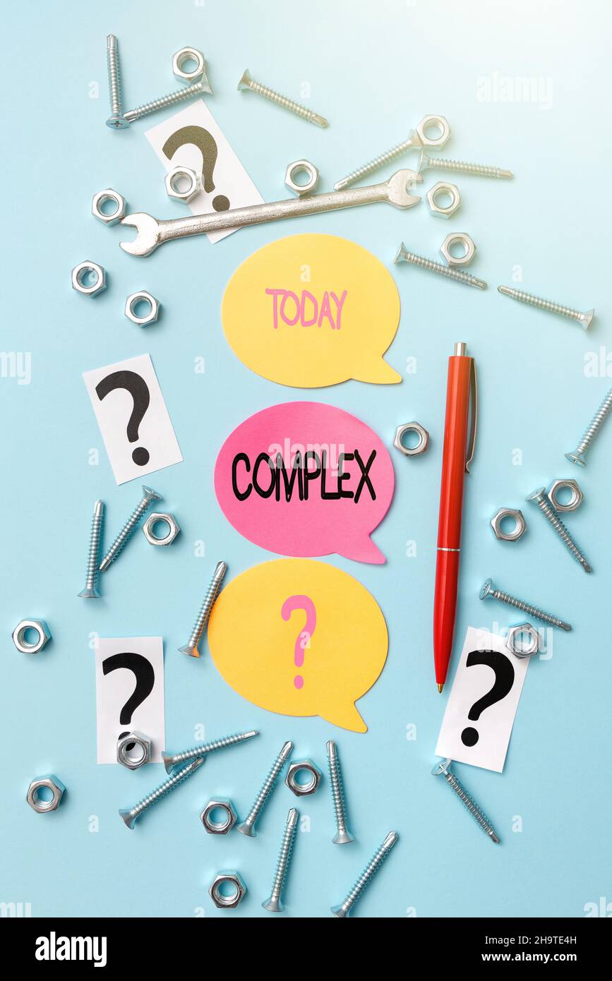 Hand writing sign Complex. Conceptual photo the significant ideas that ...