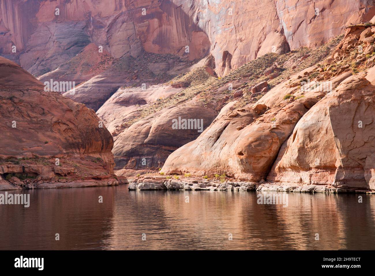 Glen Canyon National Recreation Area, Utah, USA. Sandstone cliffs ...