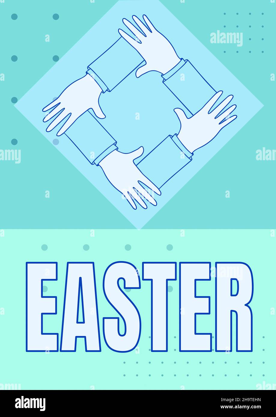 Conceptual display Easter. Word for the most important and oldest ...