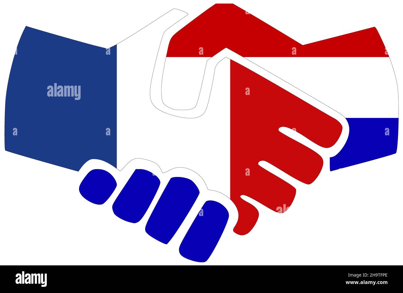 France - Netherlands : Handshake, symbol of agreement or friendship ...