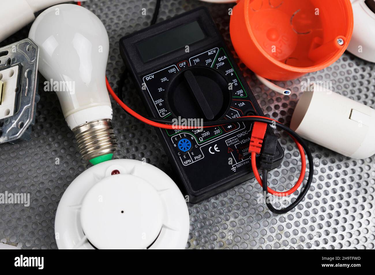 Installation of a new fire alarm system, smart home Stock Photo - Alamy