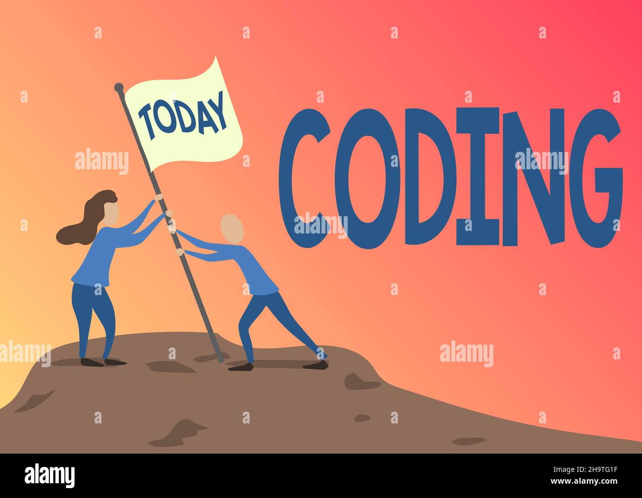 Handwriting Text Coding Concept Meaning Assigning Code To Something For Classification
