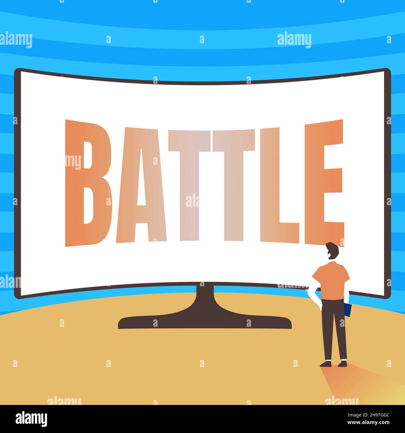 Text caption presenting Battle. Business approach violent fight between ...