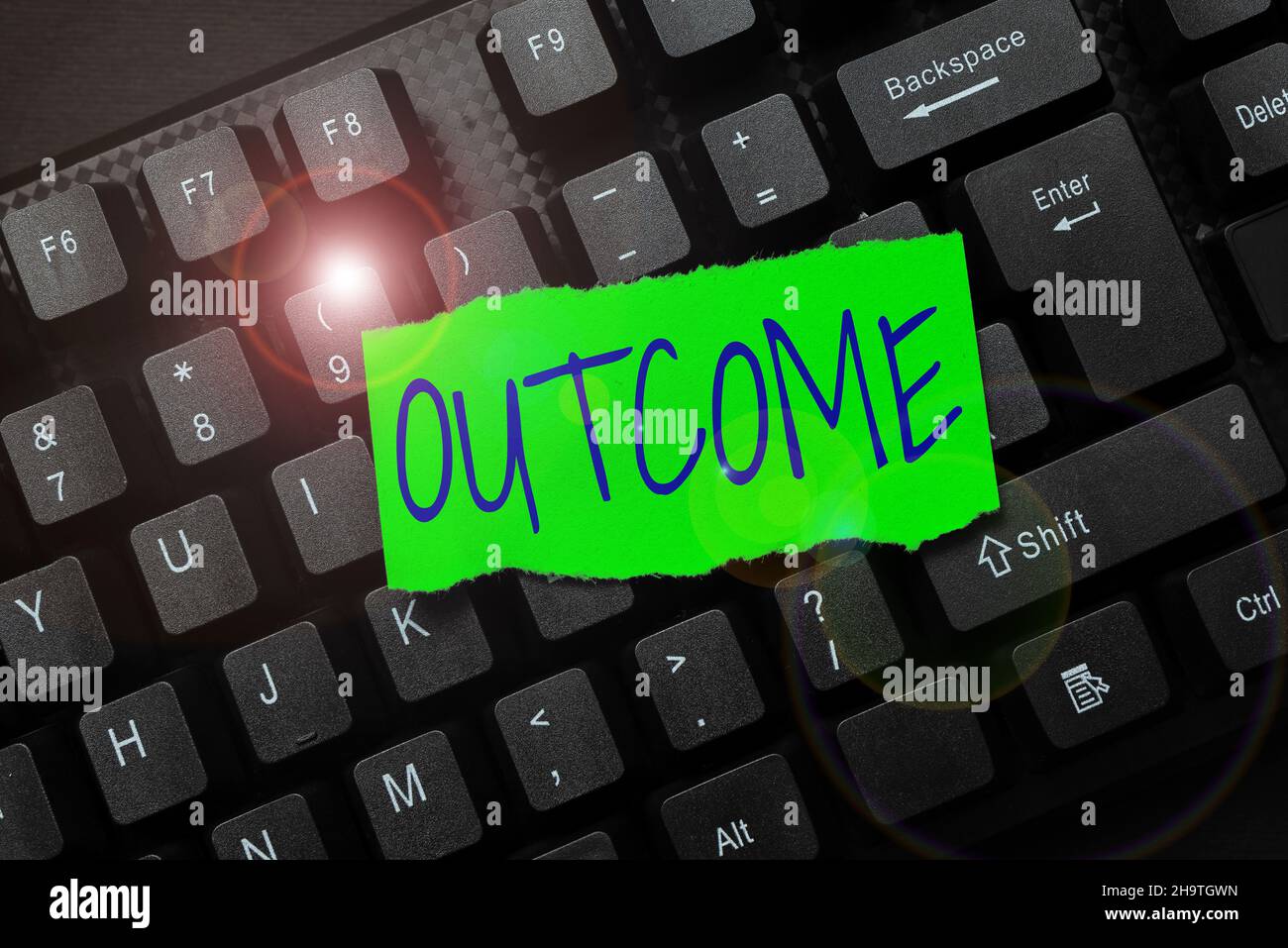 Conceptual caption Outcome. Business approach the final result of ...