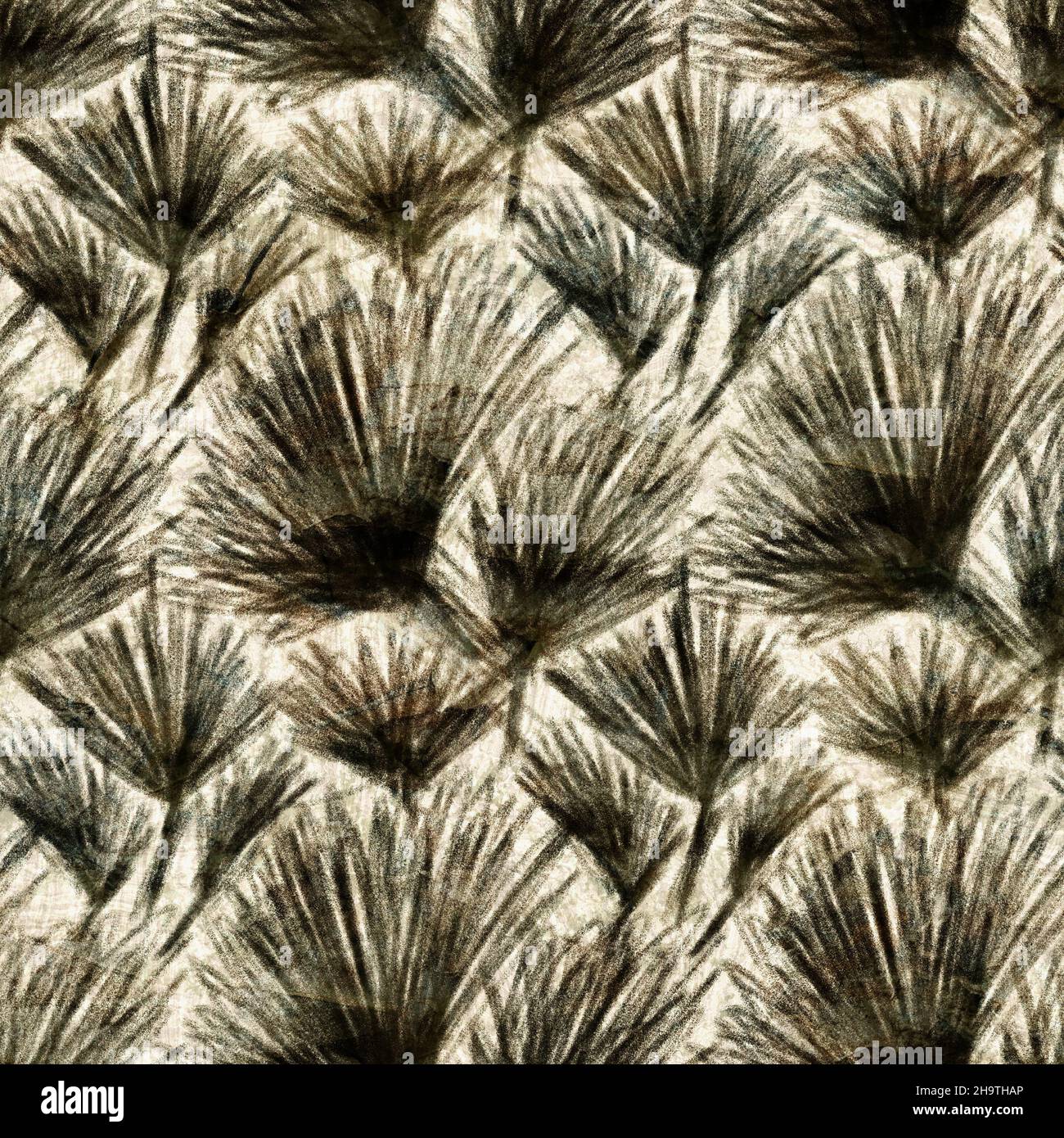 Desert plant on sand texture seamless raster pattern. Organic succulent ...