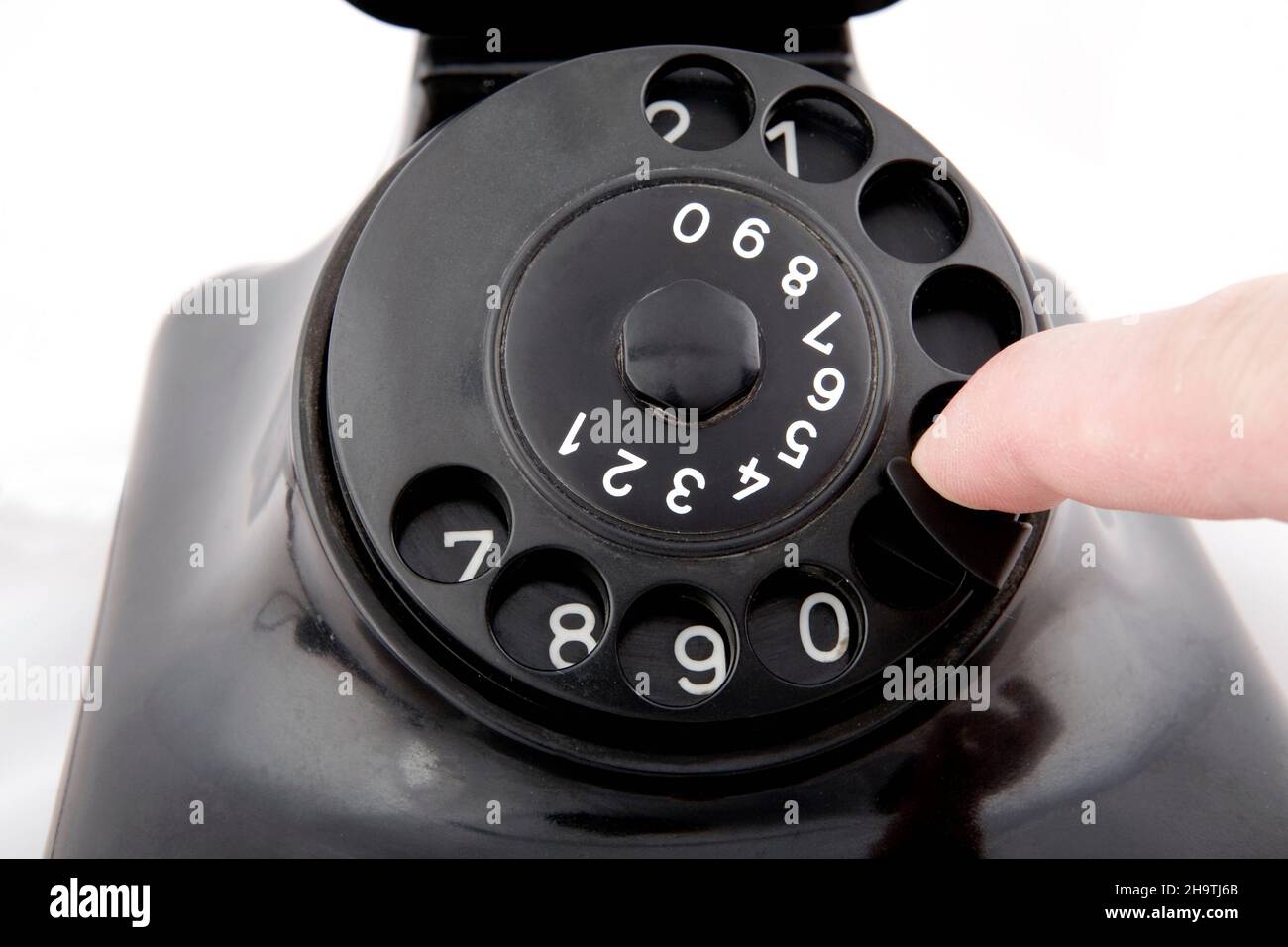 old black rotary phone, cut out Stock Photo - Alamy