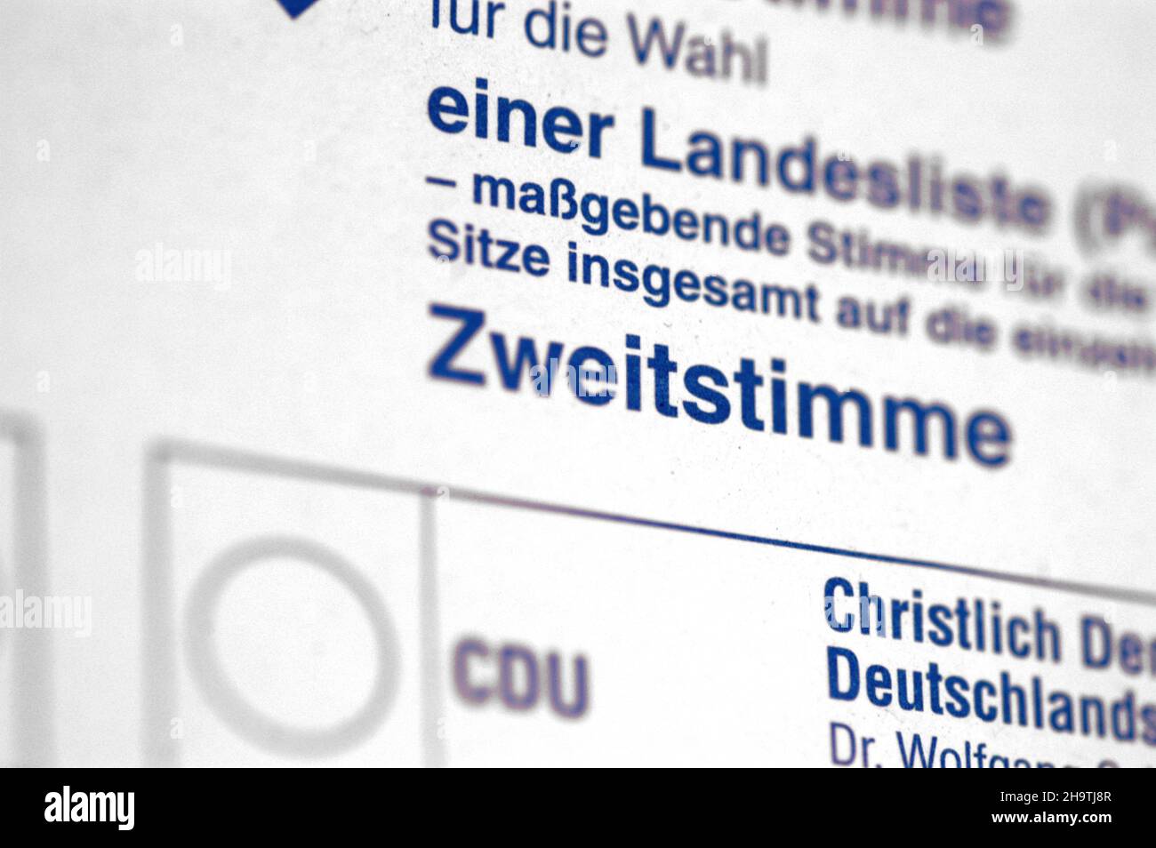 election documents, second vote, Germany Stock Photo - Alamy