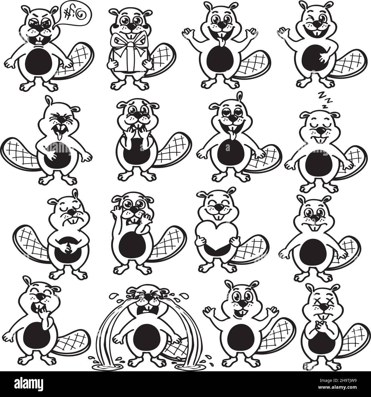 Color set vector smile Black and White Stock Photos & Images - Alamy