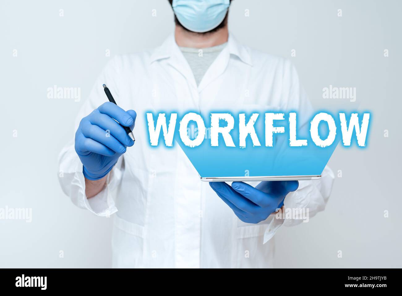 Hand writing sign Workflow. Conceptual photo Series of activities or ...