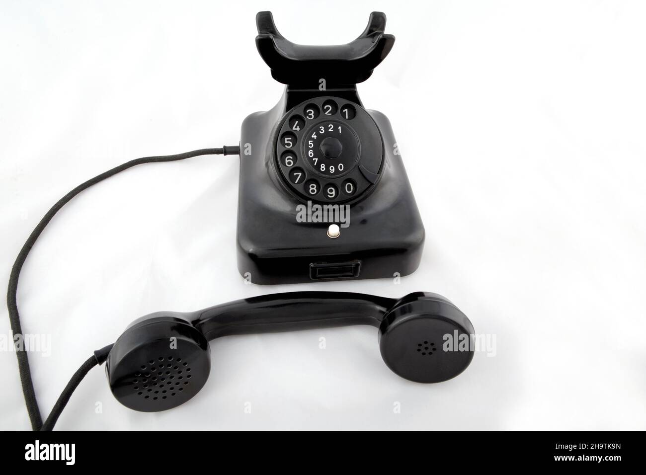 old black rotary phone, cut out Stock Photo - Alamy