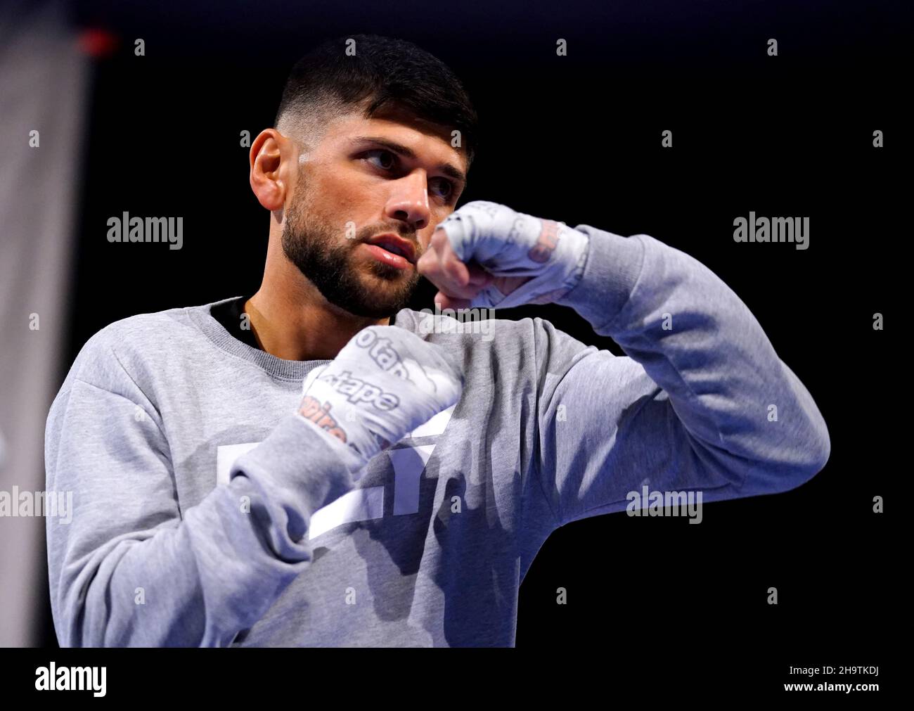 Joe Cordina during the media workout at The Black-E, Liverpool. Picture ...