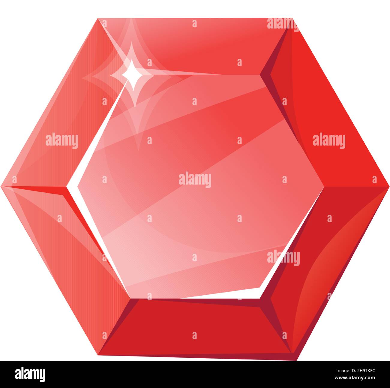 Royal jewel. Fantasy jewelry ruby red colors diamond, cartoon vector ...