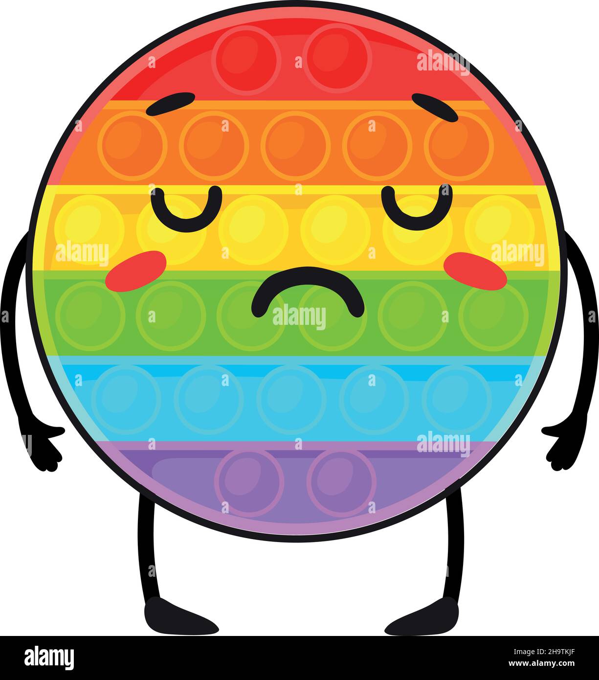 Sad pop it. Simples development shapes for children, vector isolated on ...