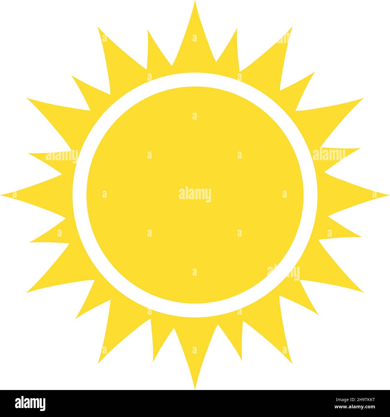 Scorching sun. Summer simple ray outline illustration image isolated on ...