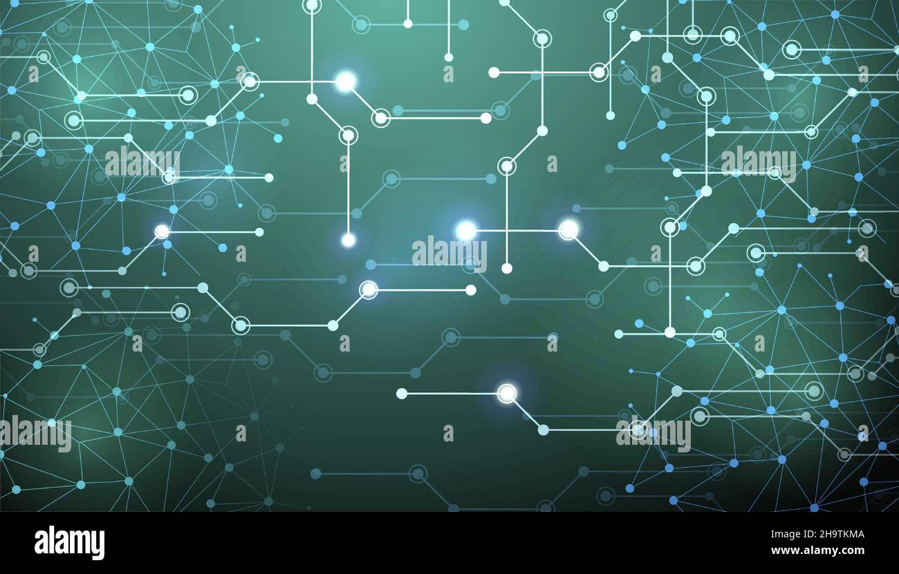 green Abstract technology circuit board, Vector background Stock Vector ...
